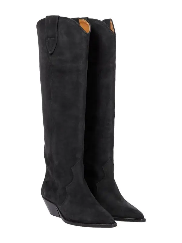 Isabel Marant Étoile Denvee Suede Knee-high Boots - Black