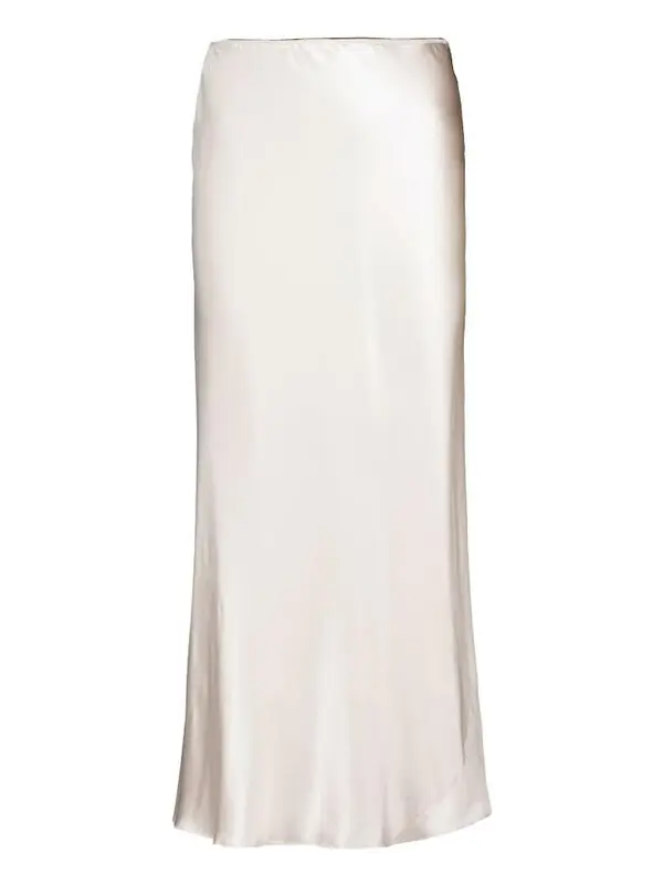 Dorothee Schumacher Sense Of Shine Silk Satin Midi Skirt - White
