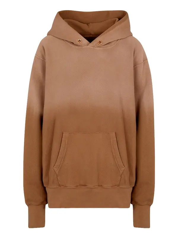 LES TIEN Cotton Jersey Hoodie - Brown