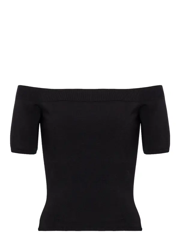 Alexander McQueen Off-shoulder Top - Black