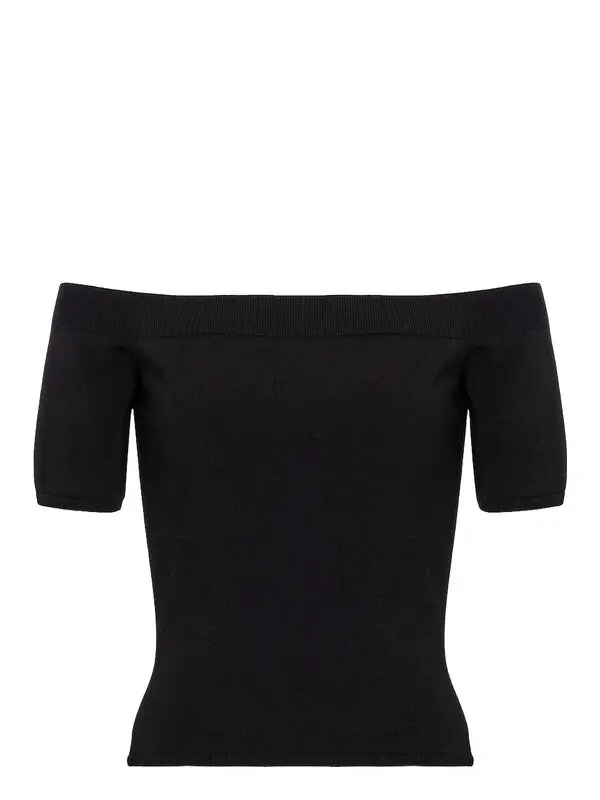 Alexander McQueen Off-shoulder Top - Black
