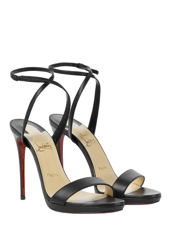 CHRISTIAN LOUBOUTIN Loubi Queen 120 Leather Sandals - Black
