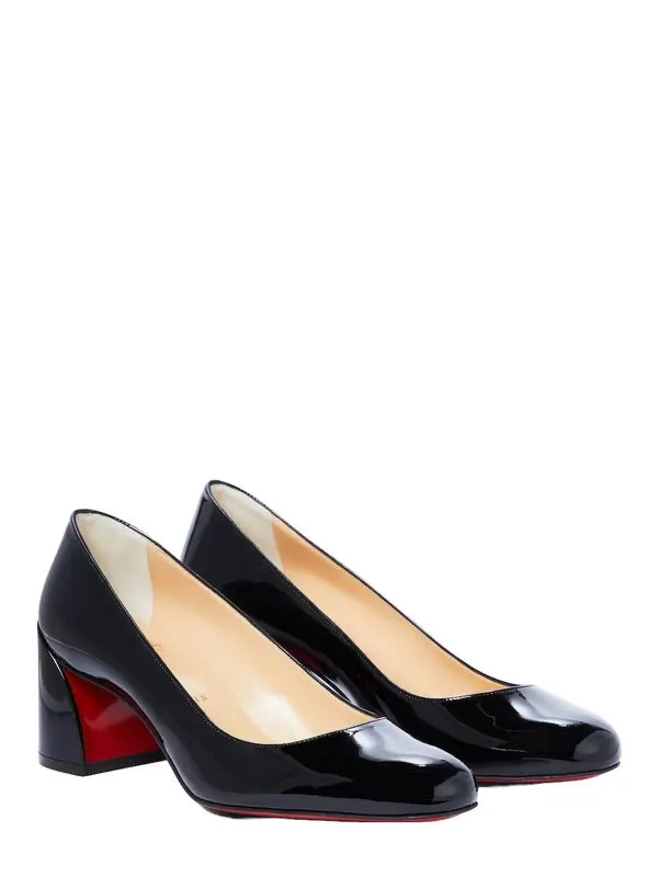 CHRISTIAN LOUBOUTIN Miss Sab 55 Patent Leather Pumps - Black