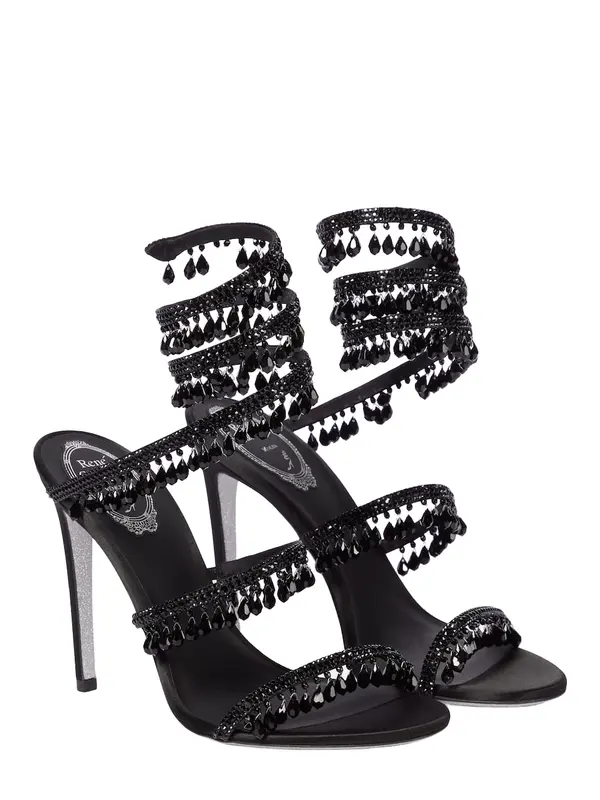 Rene Caovilla Chandelier Embellished Sandals - Black