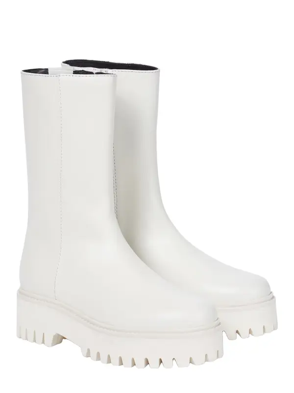 Dorothee Schumacher Sporty Elegance Leather Boots - White