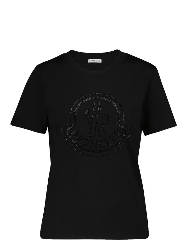 Moncler Logo Cotton T-shirt - Black