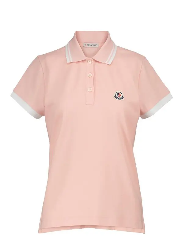 Moncler Cotton Piqué Polo Shirt - Pink