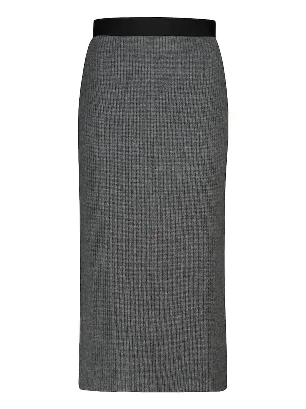 Moncler Wool And Cashmere Midi Skirt - Grey