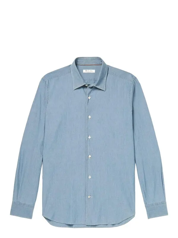 Loro Piana Arthur Preston Cotton-chambray Shirt - Blue