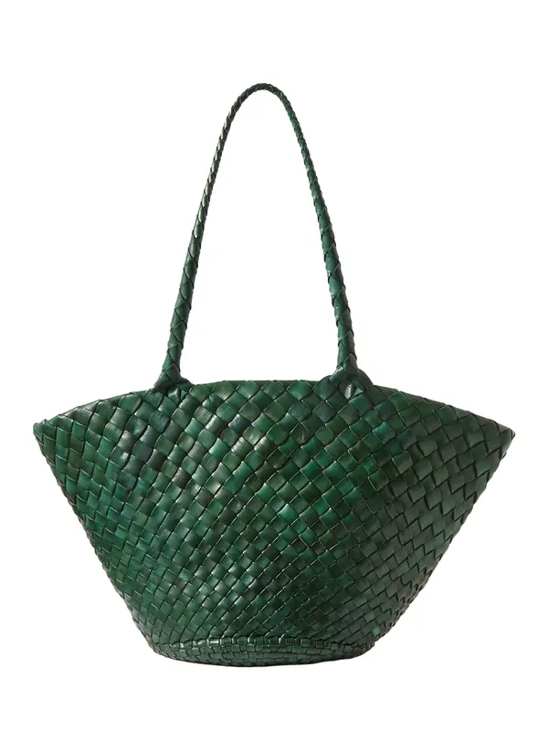 Dragon Diffusion Egola Woven Leather Tote - Green