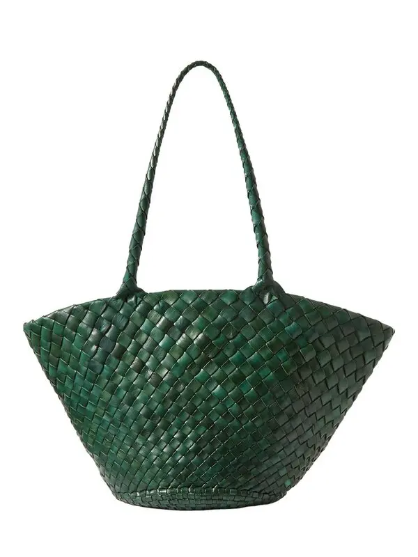 Dragon Diffusion Egola Woven Leather Tote - Green