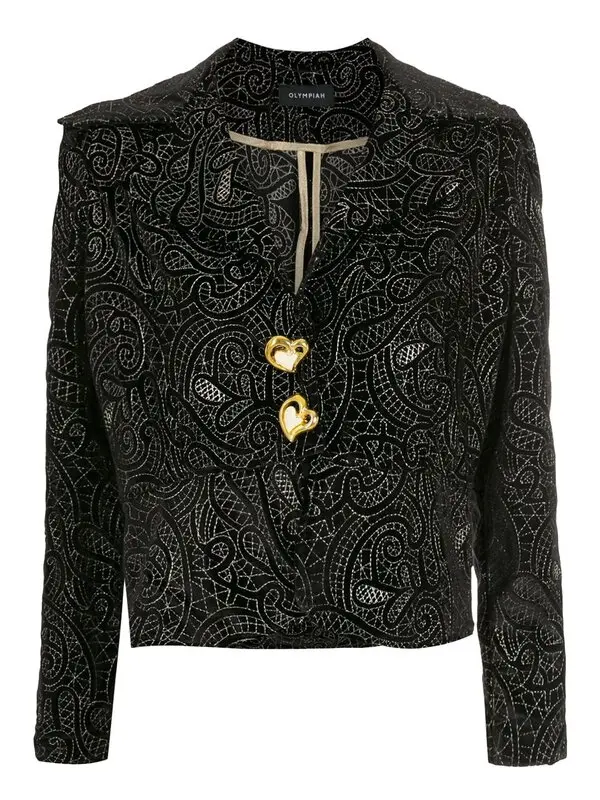 OLYMPIAH Tyria Embroidered Blazer - Black