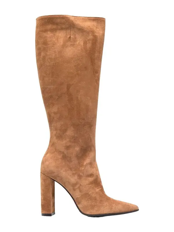LE SILLA Megan Block Heel Knee Boots - Brown