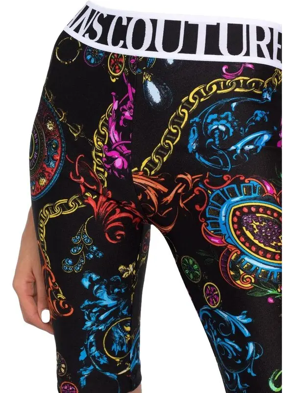 Versace Baroque-print Biker Shorts - Black