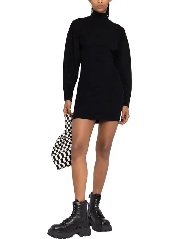 DIESEL Roll-neck Knit Dress - Black