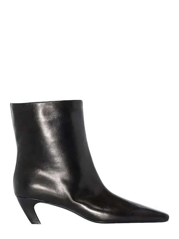 Khaite Arizona Leather Ankle Boots - Black