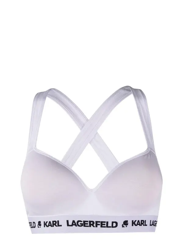 Karl Lagerfeld Padded Jersey Bra - White