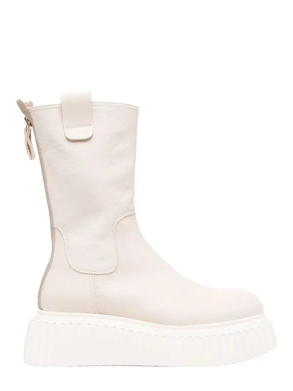 Agl Milagros Platform Boots - Neutrals