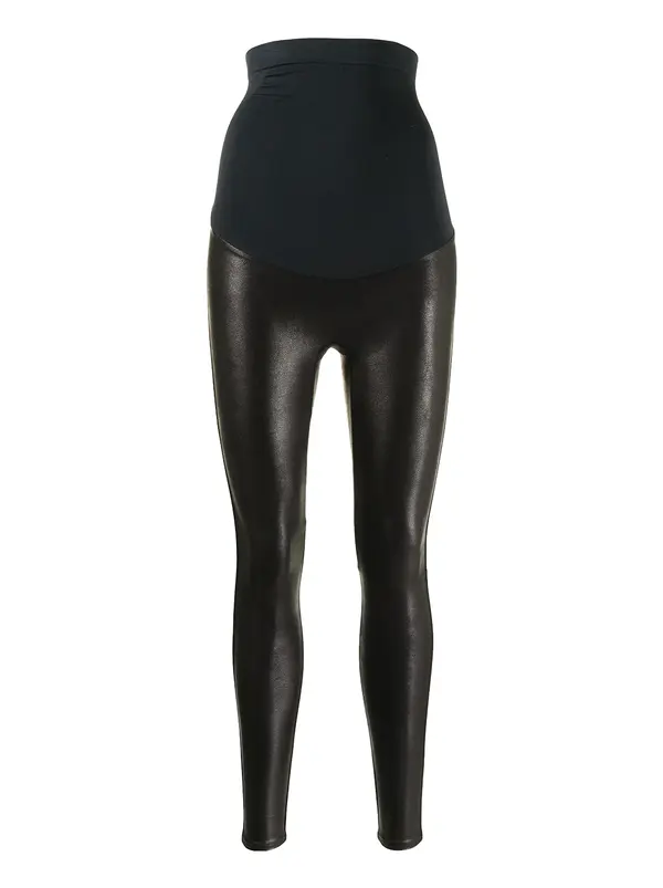 Spanx High-waisted Faux-leather Leggings - Black