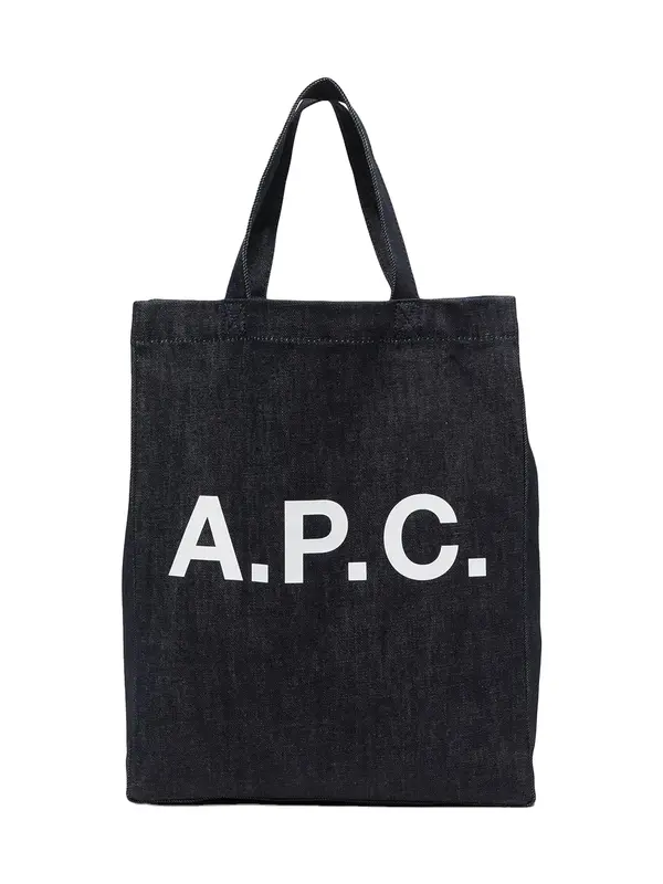 A.p.c. Logo-print Denim Tote - Blue
