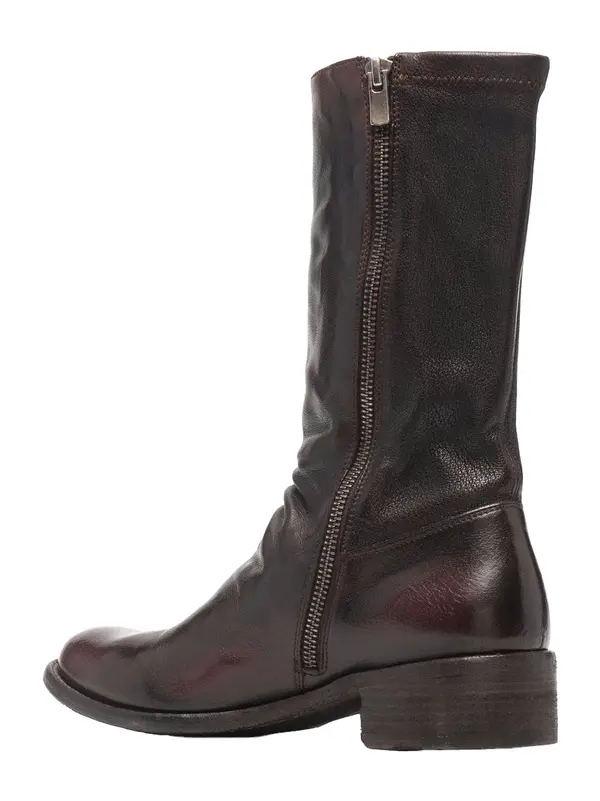 Officine Creative Ruched-detailing Leather Boots - Brown