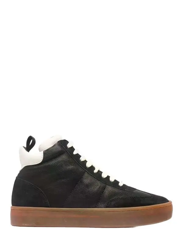 Officine Creative Kombined High-top Leather Sneakers - Black