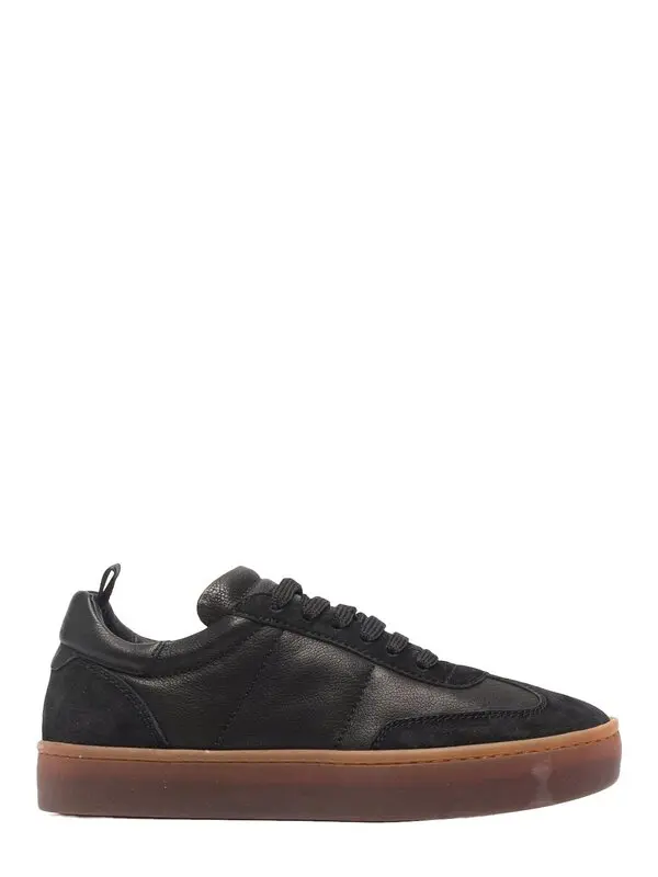 Officine Creative Kombined Leather Trainers - Black