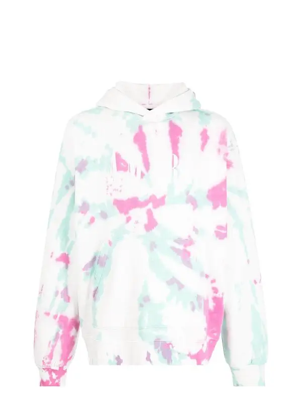 Amiri Logo-print Tie-dye Hoodie - White