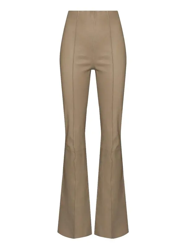 Remain Birger Christensen High-rise Leather Trousers - Neutrals