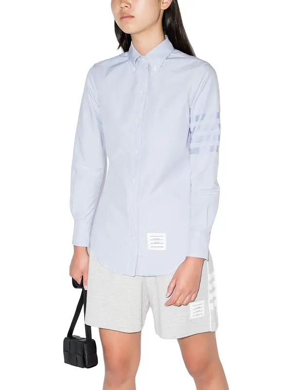Thom Browne Logo Patch Buttoned Shirt - Blue