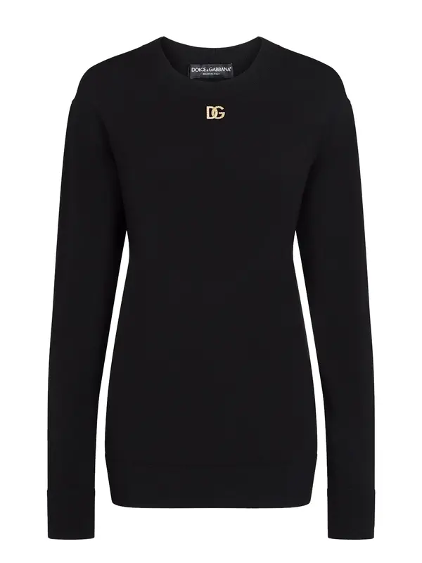 Dolce & Gabbana Logo-appliqué Long-sleeve Sweatshirt - Black