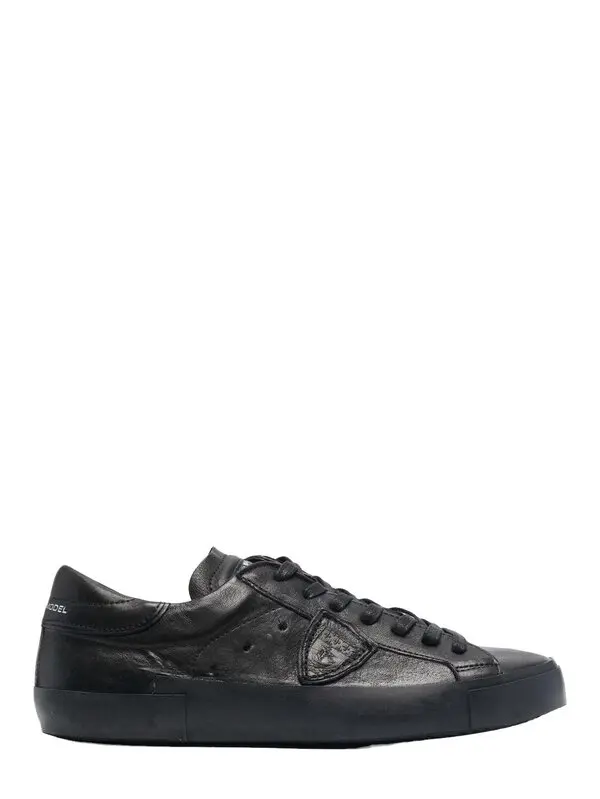 Philippe Model Prsx Low-top Leather Sneakers - Black