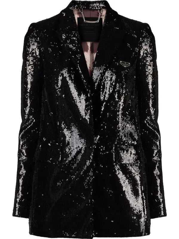 Philipp Plein Sequin-embellished Blazer - Black