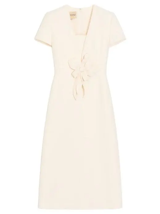 Valentino Garavani Embroidered Crepe Couture Dress - Ivory