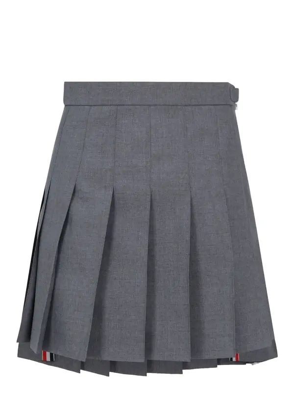 Thom Browne Rwb Pleated Mini Skirt - Grey