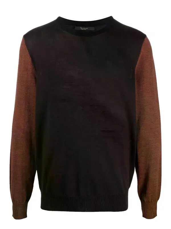 BILLIONAIRE Colour-blocked Wool Jumper - Brown