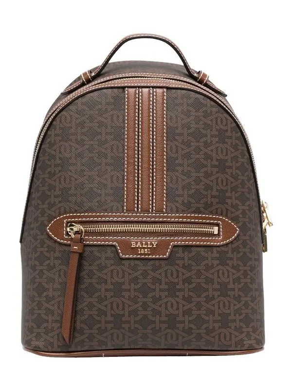 Bally Monogram Print Backpack - Brown