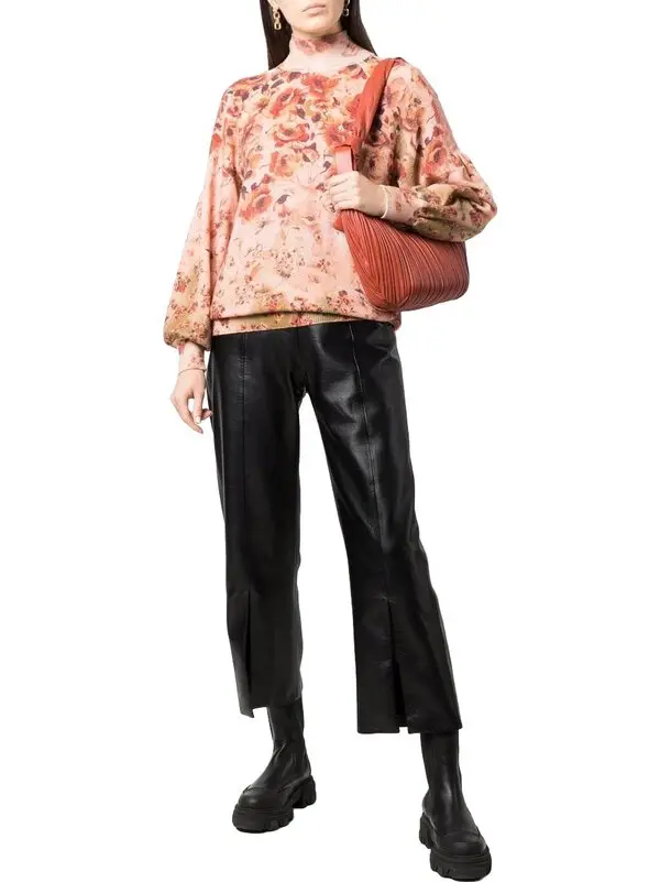 Alberta Ferretti Floral Print Virgin Wool & Cashmere Jumper - Neutrals