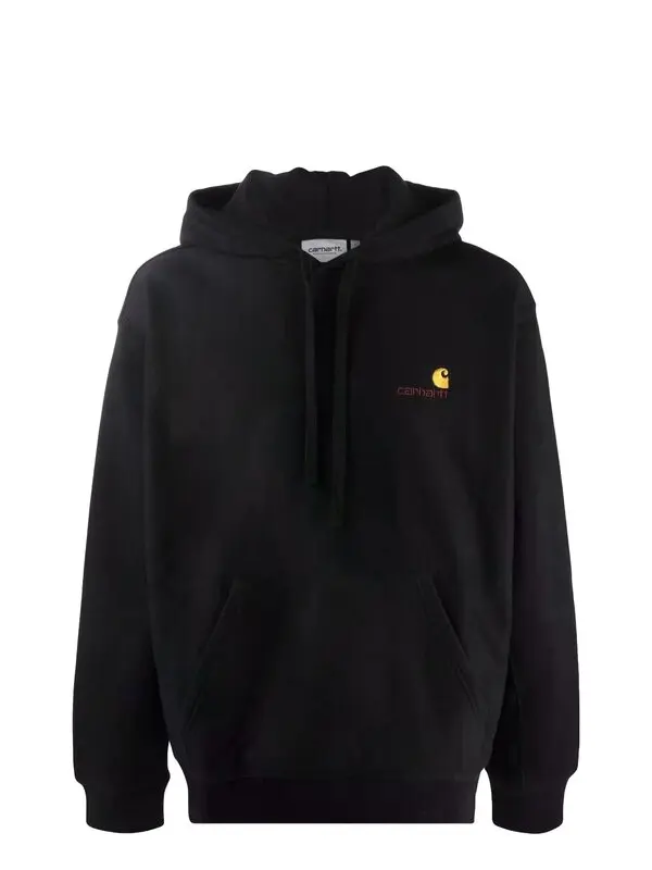 Carhartt Work In Progress Embroidered Logo Drawstring Hoodie - Black
