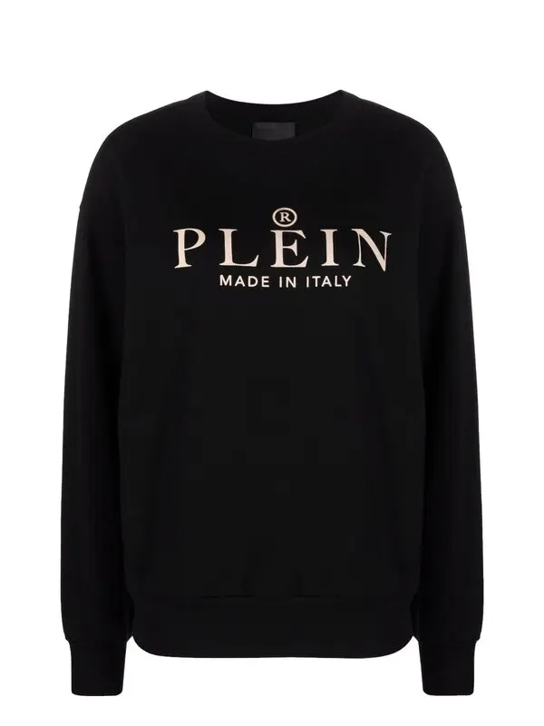 Philipp Plein Cotton Logo Print Sweatshirt - Black