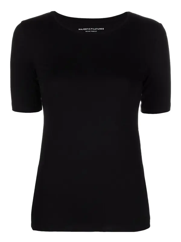 Majestic Filatures Round Neck Short-sleeve T-shirt - Black