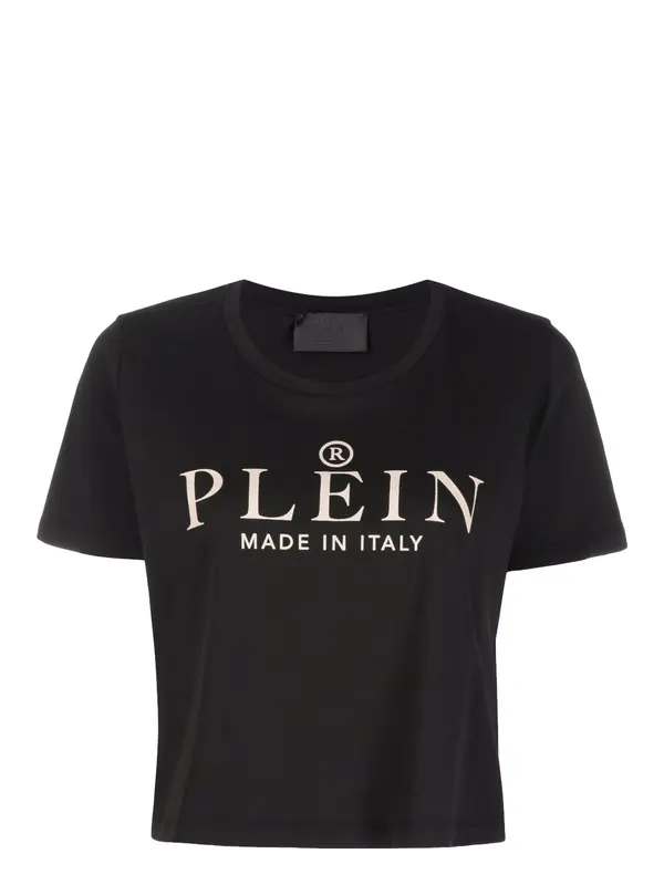 Philipp Plein Iconic Plein Cropped T-shirt - Black