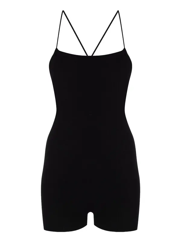 Red Valentino Spaghetti-strap Bodysuit With Crossover Detail - Black