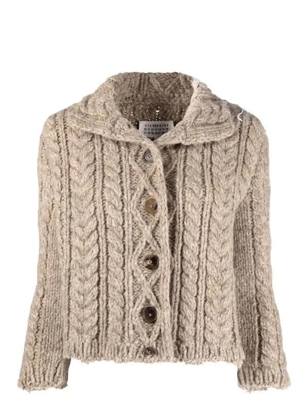 MAISON MARGIELA Chunky-knit Wool Cardigan - Neutrals