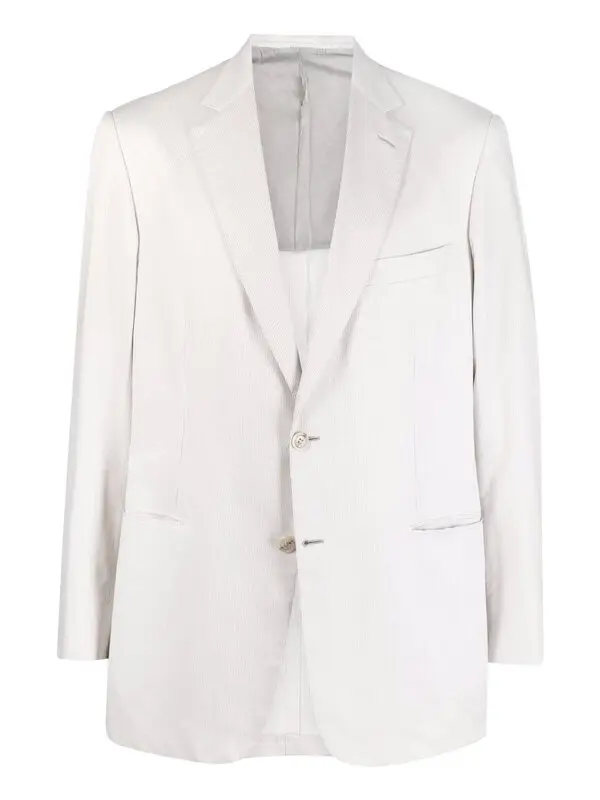 Brioni Striped Single Breasted Blazer - White