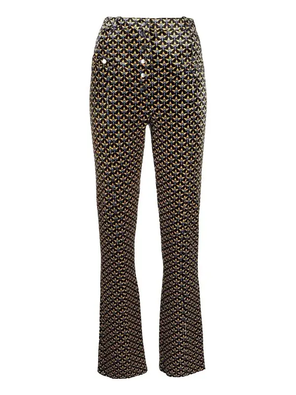 Rabanne Patterned Buttoned Trousers - Black