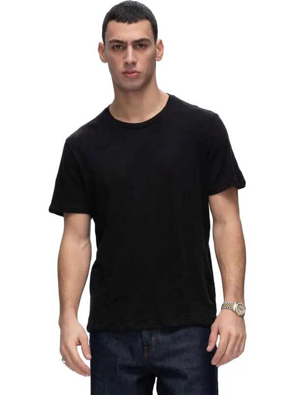 ATM Anthony Thomas Melillo Slub Jersey Crew Neck T-shirt - Black