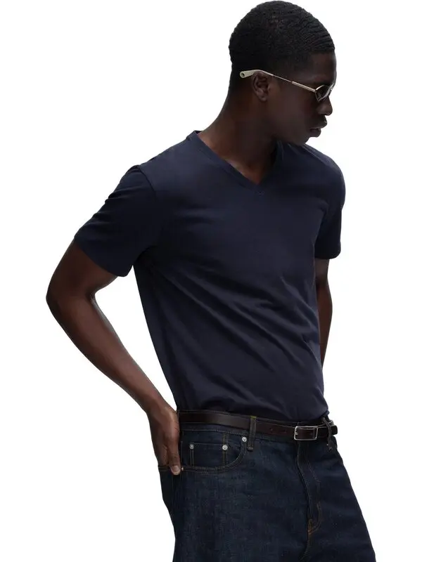 ATM Anthony Thomas Melillo Classic Jersey V-neck T-shirt Cotton - Midnight