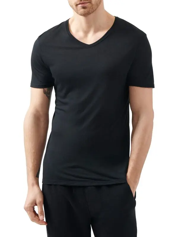 ATM Anthony Thomas Melillo Modal Jersey V-neck T-shirt - Black