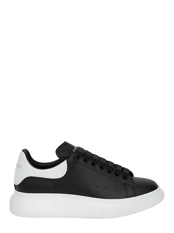 Alexander McQueen Oversized Leather Sneakers - Black/bone